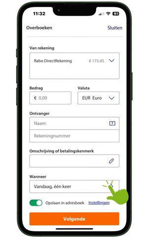 Periodieke overboeking instellen via Rabobank